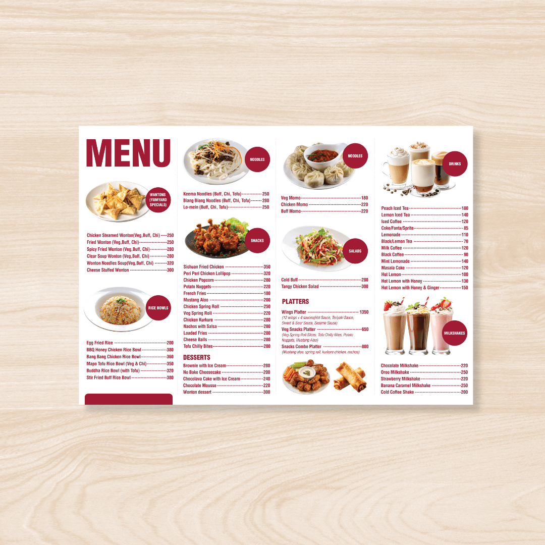 Menu Design - Designing Nepal